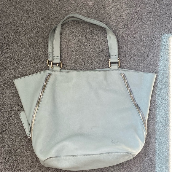 Linea Pelle | Bags | Linea Pelle Spearmint Green Soft Leather Zip Bag ...